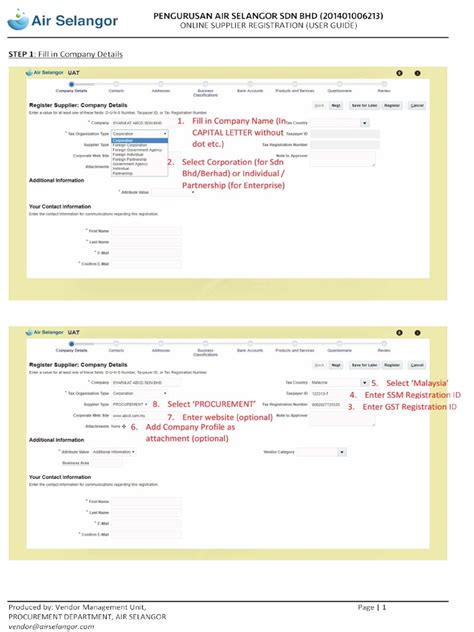 Supplier Registration User Guides Pdf