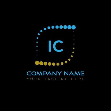 Ic Letter Logo Design On Black Background Ic Creative Initials Letter