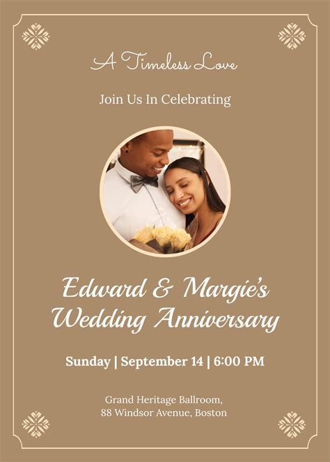 Free Wedding Anniversary Invitation Templates Editable And Printable