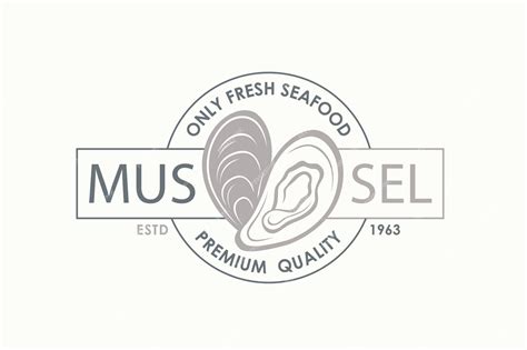 Premium Vector Mussel Shell Label