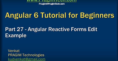 Sql Server Net And C Video Tutorial Angular Reactive Forms Edit