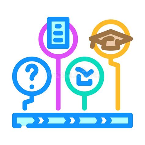 Learning Path Online Learning Platform Color Icon Vector Illustration Stock Vector