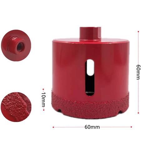 M10 Thread 6mm 65mm Vacuum Brazed Dry Rhinestone Drilling Core Bits Ceramic Tile Hole Saw