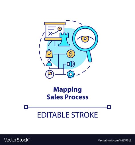 Mapping Sales Process Concept Icon Royalty Free Vector Image