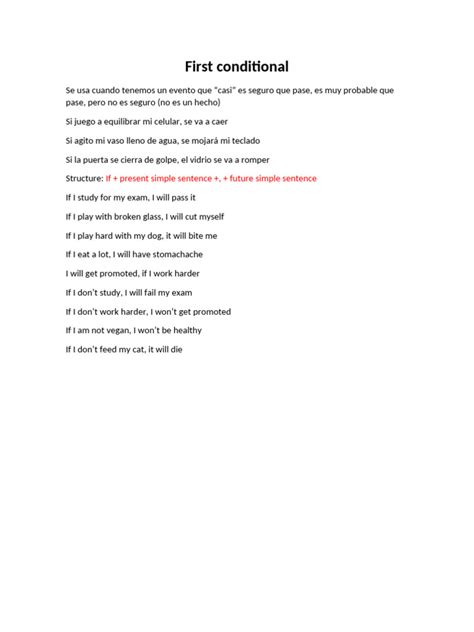 First Conditional Pdf