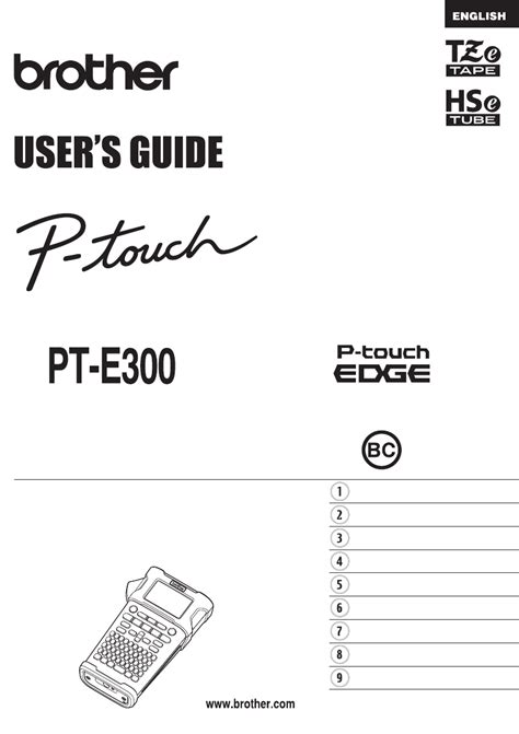 User Manual Brother P Touch Edge Pt E 300m English 61 Pages