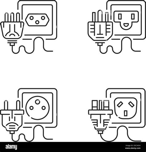 Socket Types Linear Icons Set Stock Vector Image And Art Alamy