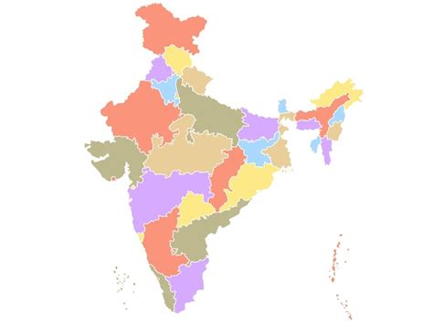 Premium Vector Map Of India By Region In Different Colors