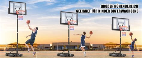 Basketballkorb Outdoorbasketball Korb 100 305cm Höhenverstellbarbasketballkörbe Mit Ständer
