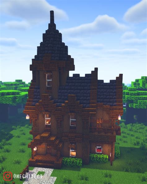 Minecraft Dark Oak House Design