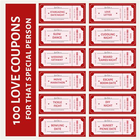 100 Editable Love Coupons Template For Couples Printable Romantic
