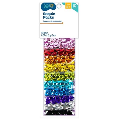 Hello Hobby Assorted Sequins 10 Pack