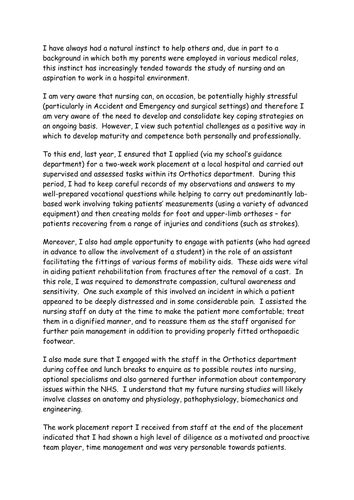 8 X Ucas Sample Personal Statements Royal Veterinary College
