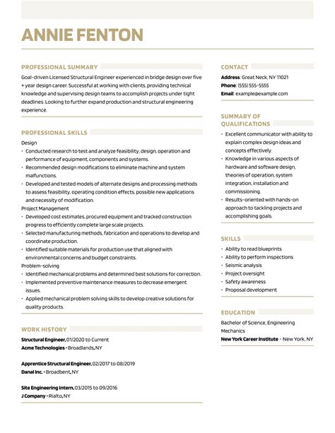 2022 Best Structural Engineer Resume Example Myperfectresume