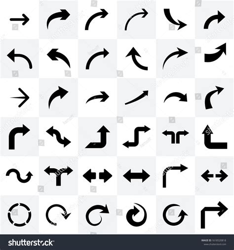Set Black Arrow Cursor Icons Flat Stock Vector Royalty Free 1618520818 Shutterstock