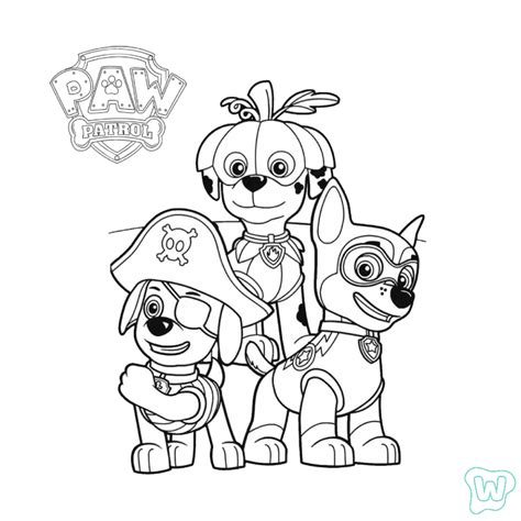 Paw Patrol Para Colorear Con Guia De Color