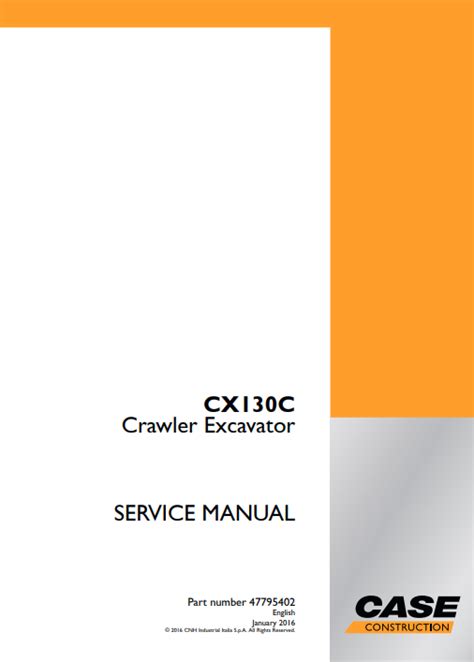 Case Cx130c Crawler Excavator Service Repair Manual