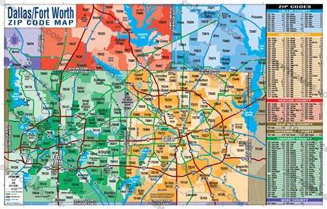 Dallas Fort Worth Zip Code Map Counties Colorized Otto Maps