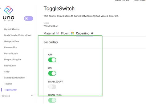 Gallery Macos Cupertino Toggleswitch Shape Is Not Correct · Issue 5941 · Unoplatformuno