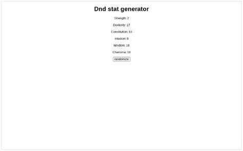 Dnd Stat Generator