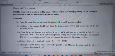 Concurrent Force System Q1the Force System As Shown In Fig Has A Resul