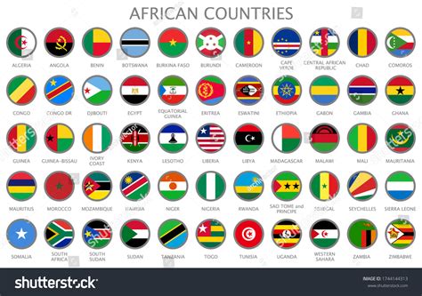 All National Flags African Countries Alphabetical Stock Vector Royalty