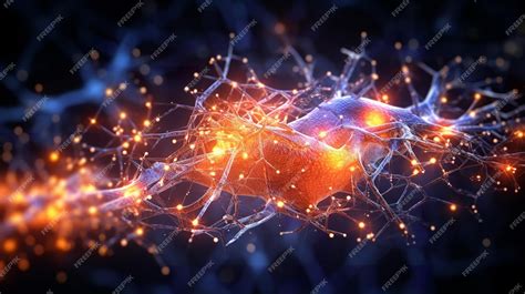 Premium Photo A Graphic Of A Neuron In A Blue Background