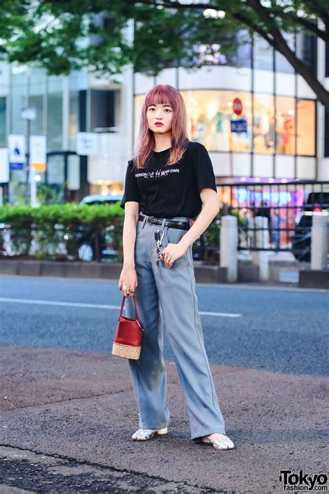 Tokyo Streetwear Style W Pink Hair Un By Tomoyo Yoshida Rings Salix T Shirt Dairiku Pa