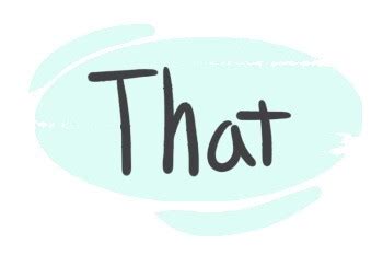 The Pronoun That In The English Grammar Langeek