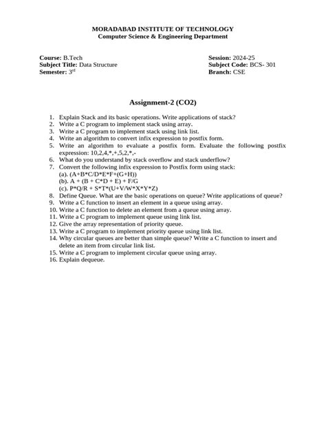 Data Structure Assignment 2 2024 25 Pdf