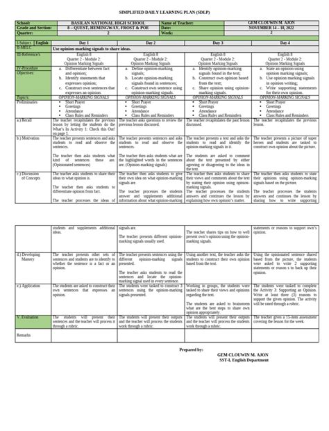 2 Opinion Marking Signals Pdf