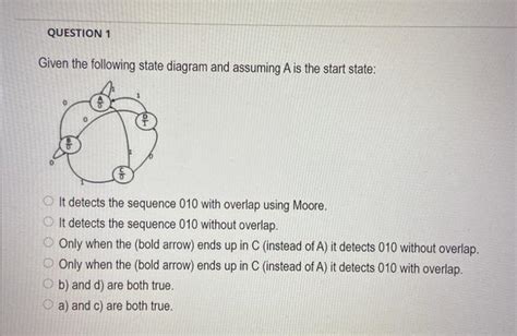 Solved QUESTION 1 Given The Following State Diagram And Chegg Com