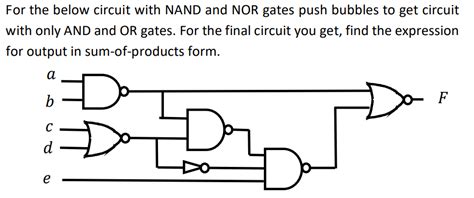 Solved For The Below Circuit With NAND And NOR Gates Push Chegg Com