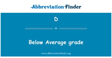 D Stands For Below Average Grade Abbreviation Finder