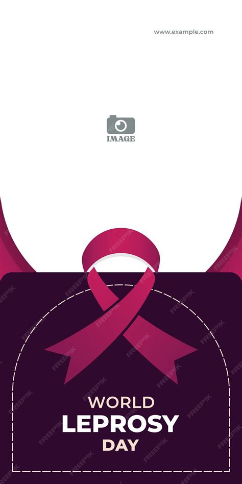 Dia Mundial Da Leprosa Em Janeiro Modelo De Vetor De Doença Cutânea Com Símbolo De Fita De