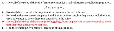 A ﻿show All Of The Steps Of The Cubic Formula