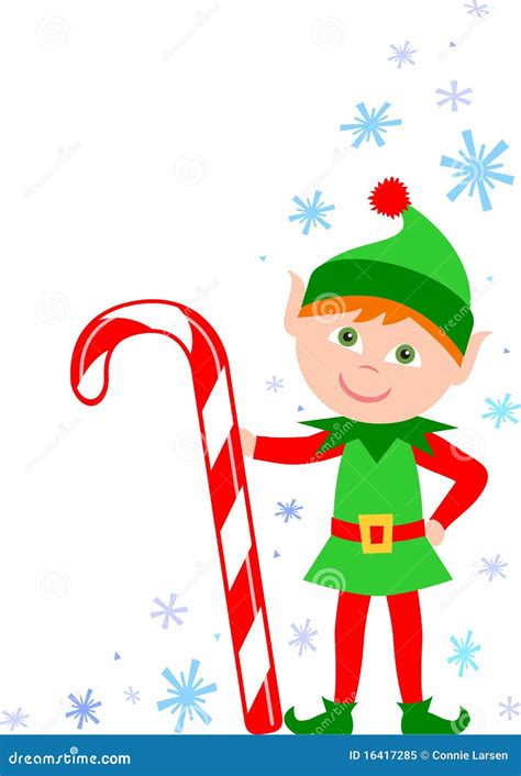 Elf With Candy Caneeps Stock Vector Illustration Of Colourful 16417285