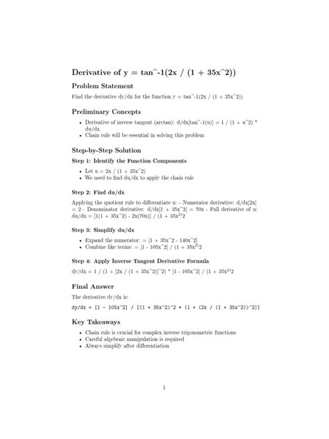Arctan Derivative Pdf