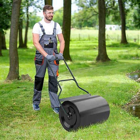 Costway 60l Steel Garden Lawn Roller Water Sand Filled Outdoor Grass