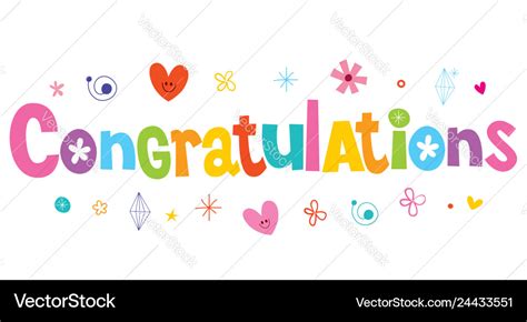 Congratulations Lettering Decorative Text Vector Image