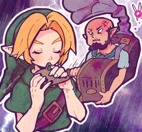 Legend Of Zelda Ocarina Of Time Art Link Playing Song Of Storms