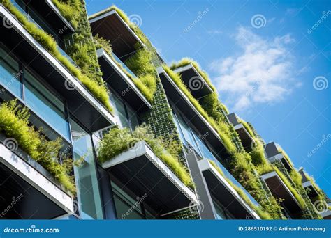 Sustainable Green Building In Modern City Green Architecture Eco Friendly Building Stock