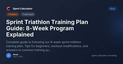 Sprint Triathlon Training Plan Guide 8 Week Program Explained