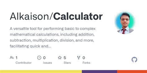 Github Alkaison Calculator A Versatile Tool For Performing Basic To Complex Mathematical