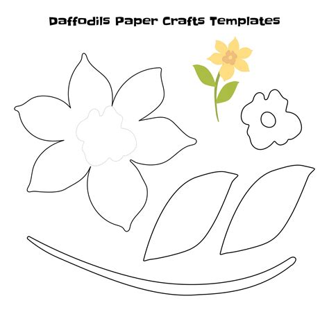 Printable 3d Paper Crafts Templates 3d Paper Crafts Daffodils