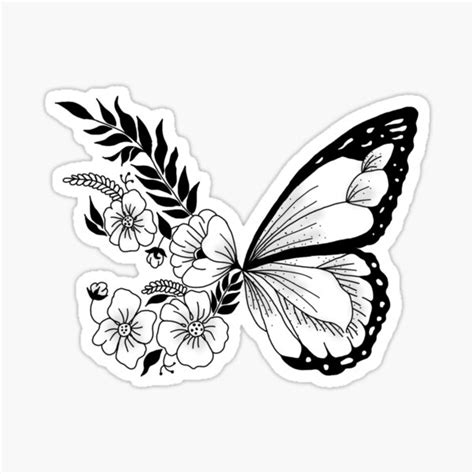 Black Butterfly Sticker By A H485 Redbubble