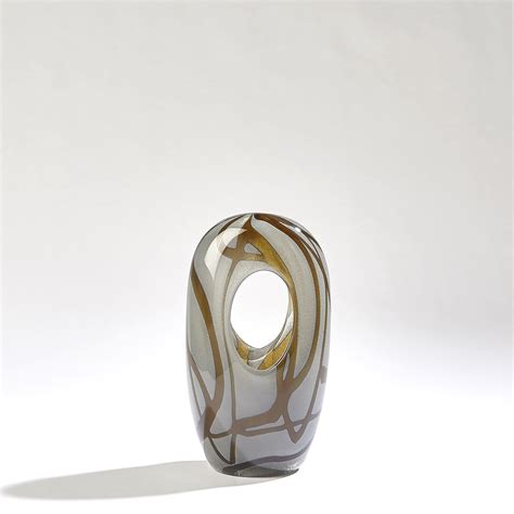 Art Glass Swirl Vase Ambergrey Swirlmedium Glass Art Art Glass Vase