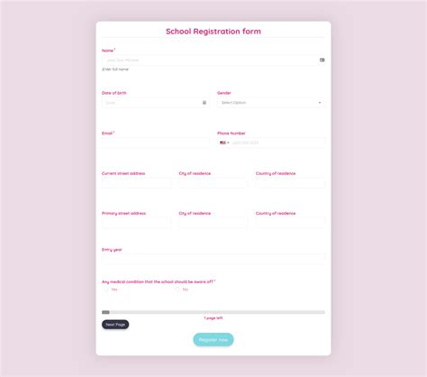How To Fill School Registration Form Printable Forms Free Online