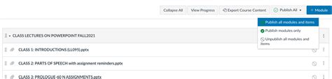 coming soon bulk publish and unpublish modules instructure