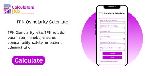 Tpn Osmolarity Calculator Online